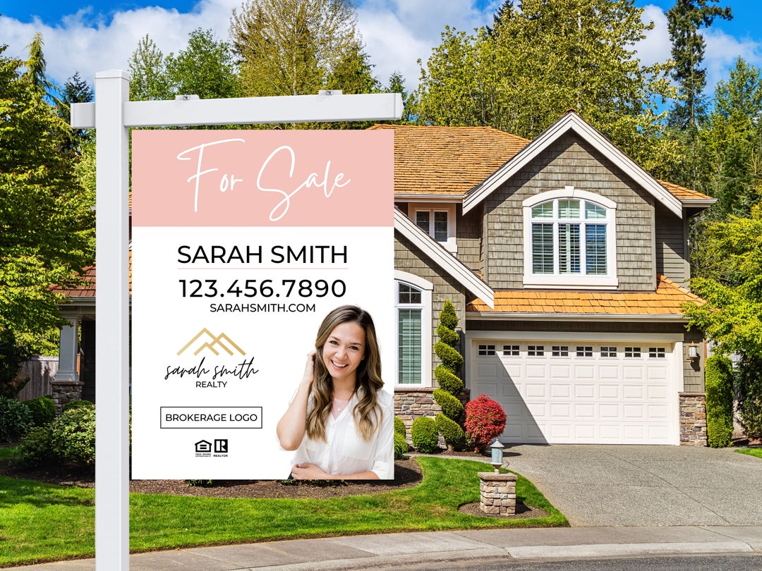 Real Estate Sign, Real Estate Listing Yard Sign, for Sale, Agent for ...