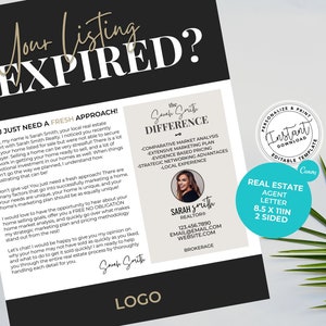 Real Estate Expired Listing Letter, Real Estate Marketing, Canva Template, Real Estate Agent ...