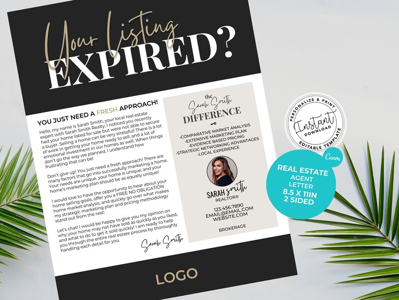 Real Estate Expired Listing Letter Real Estate Marketing - Etsy