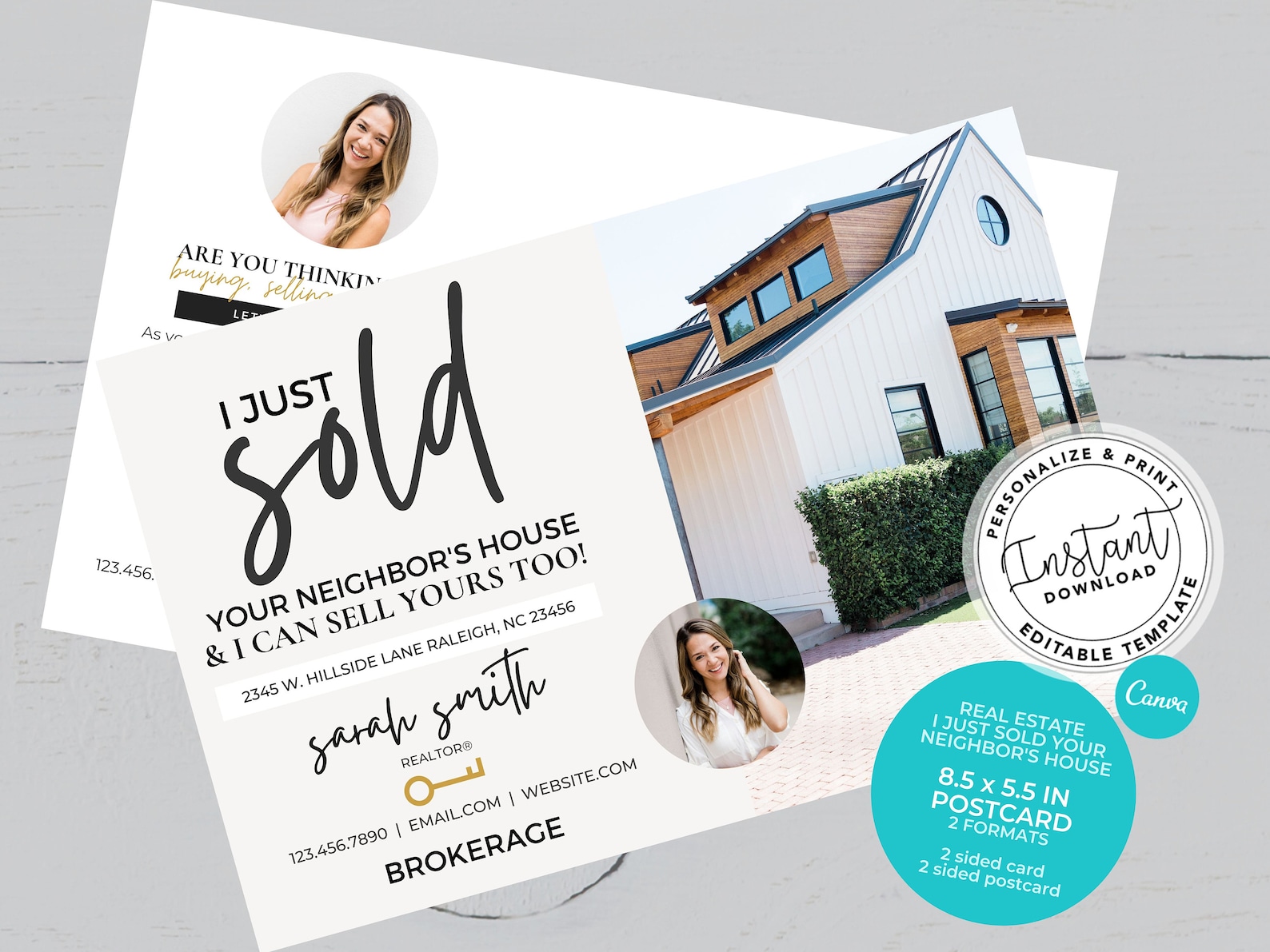 Real Estate Postcards, Sold Your Neighbors House Card, Agent Farming ...