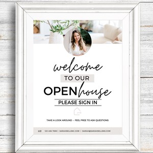 Printable Open House Welcome Sign, Real Estate Marketing, Open House ...