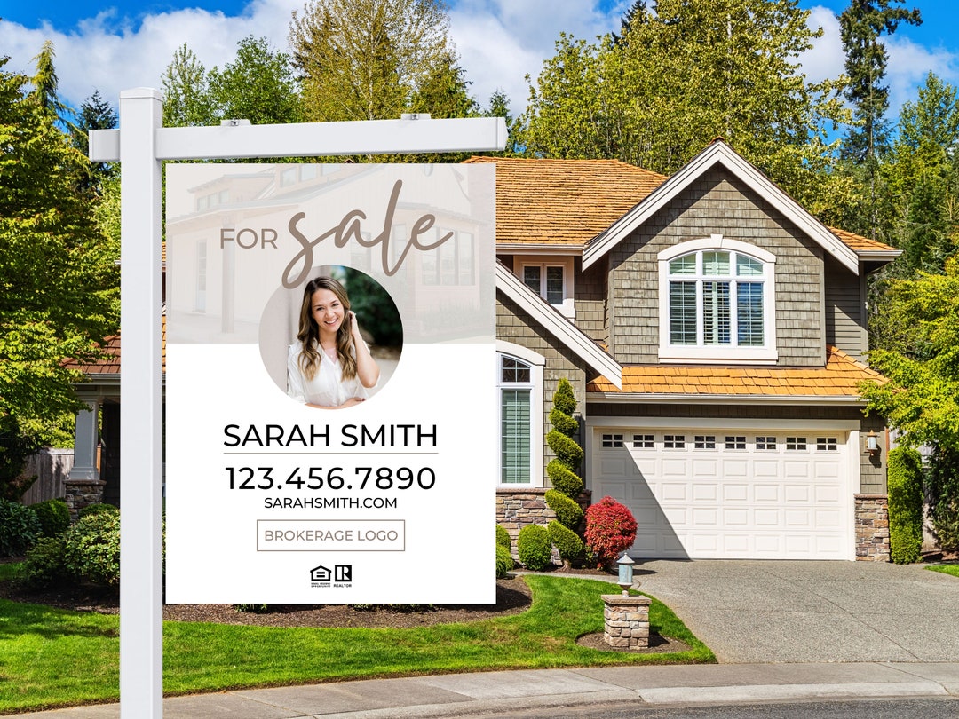 Real Estate Sign, Real Estate Listing Yard Sign, Custom for Sale, Agent ...