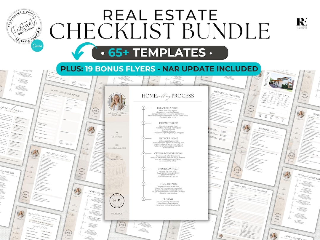 Seller Real Estate Checklist Bundle, Real Estate Marketing, Pre-listing ...