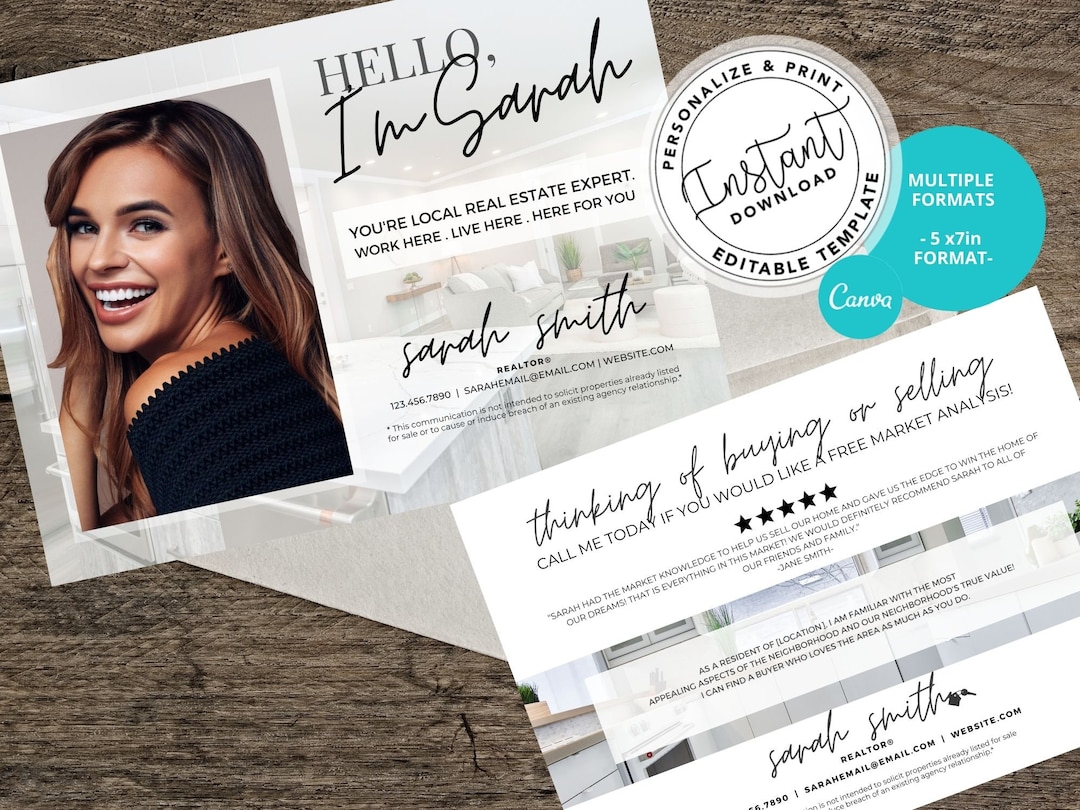 Real Estate Postcard, Agent Introduction Card, Real Estate Farming Card ...