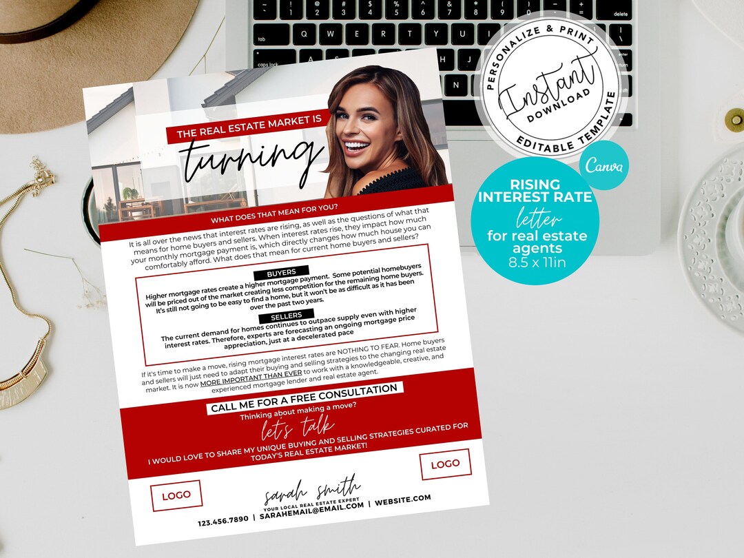 Real Estate Interest Rate Flyer, Rising Interest Rate Letter, Real ...