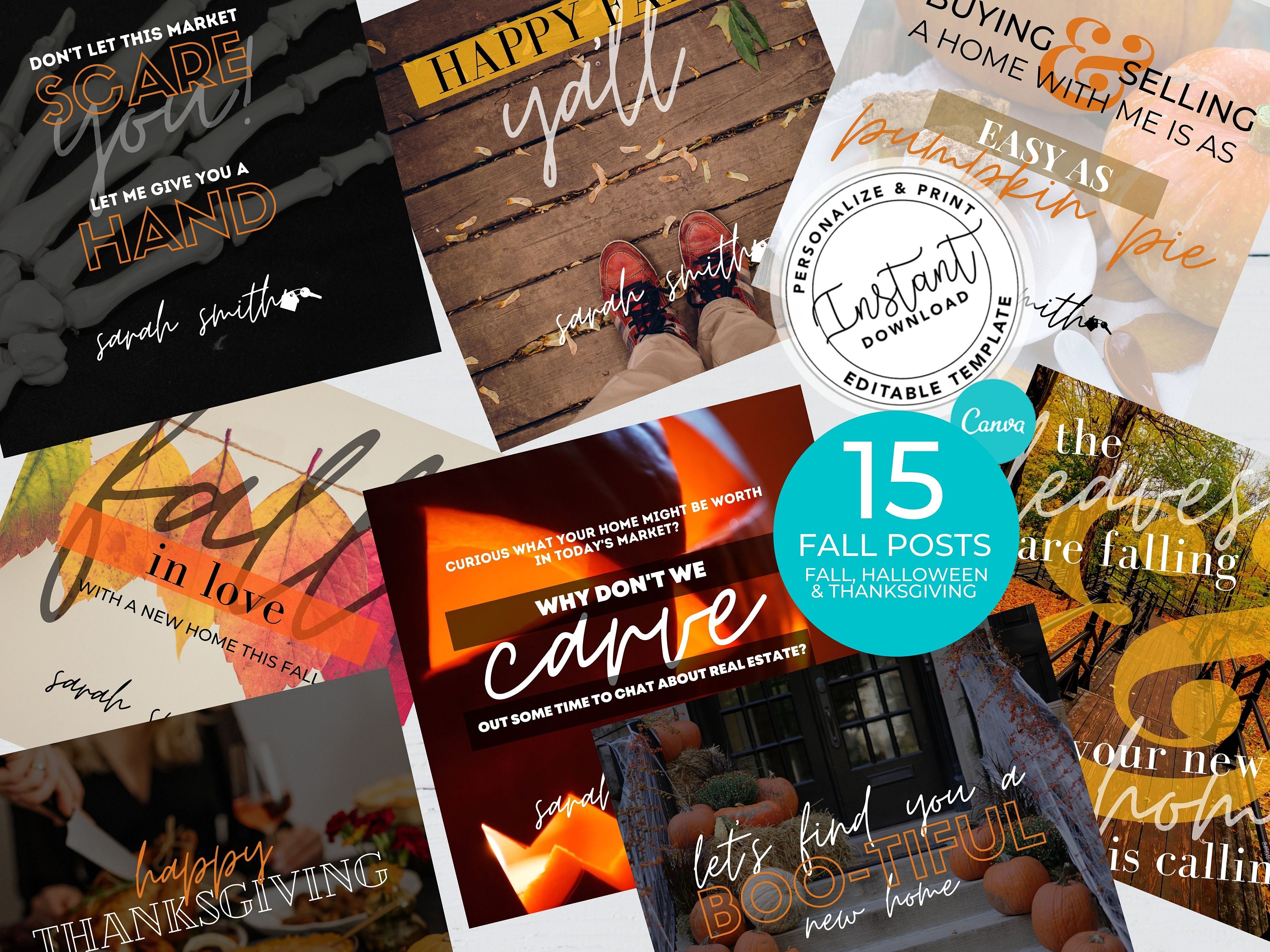 Real Estate Instagram Fall Autumn Facebook Posts Fall - Etsy