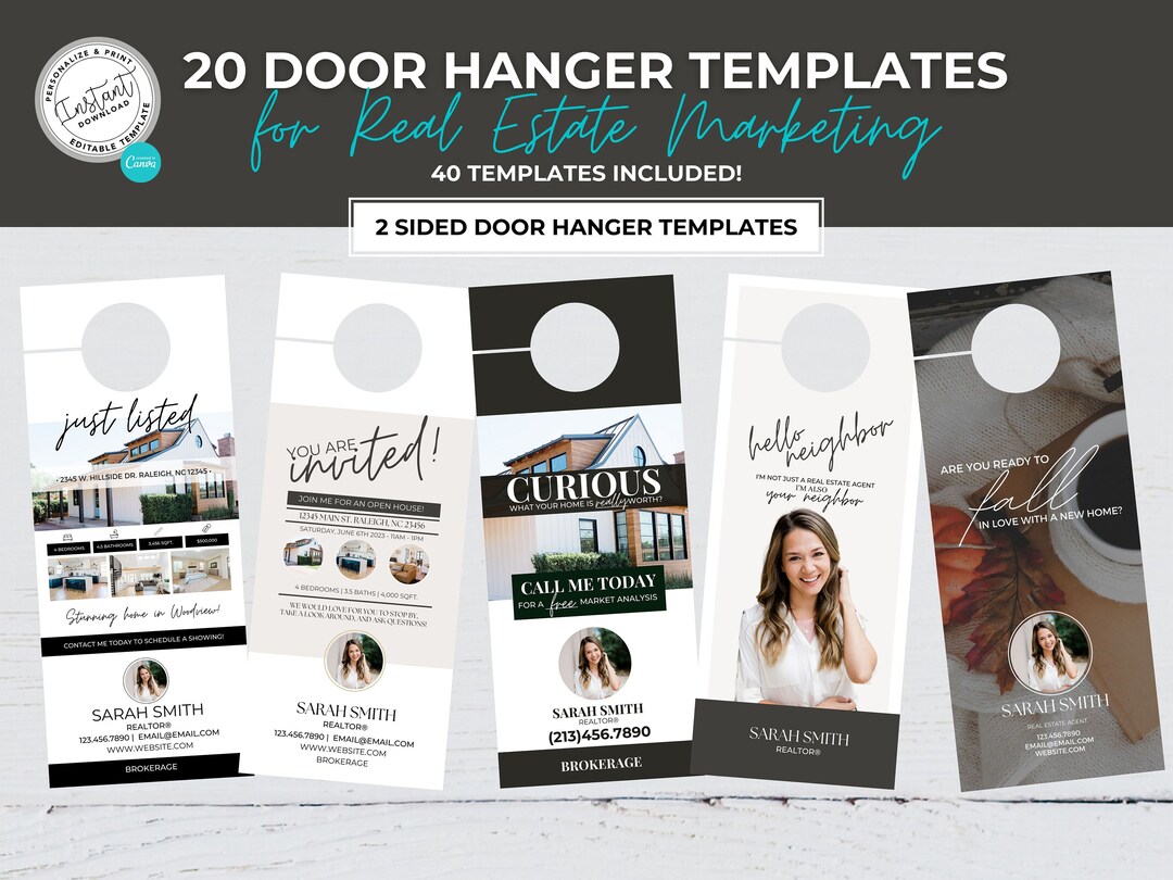 Real Estate Door Hanger Bundle, Real Estate Marketing, Neighborhood ...