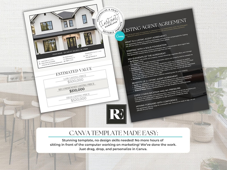Real Estate Listing Presentation Canva Template, Luxury Home Seller CMA ...