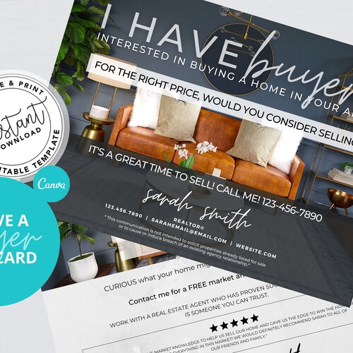 Real Estate Farming Postcard Canva Template Instant Download - Etsy