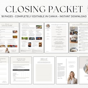 Real Estate Closing Packet Template | New Home Buyer Guide | Canva ...