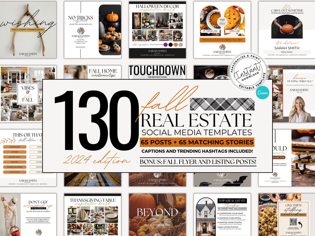 130 Fall Real Estate Instagram Posts, Real Estate Social Media Posts ...