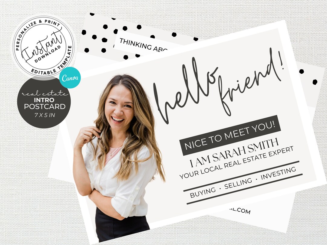 Real Estate Marketing, Real Estate Postcard, Canva Template, Agent ...