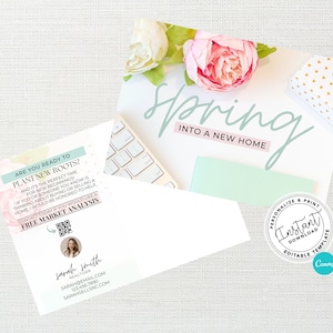 Real Estate Marketing, Real Estate Spring Postcard, Canva Template ...