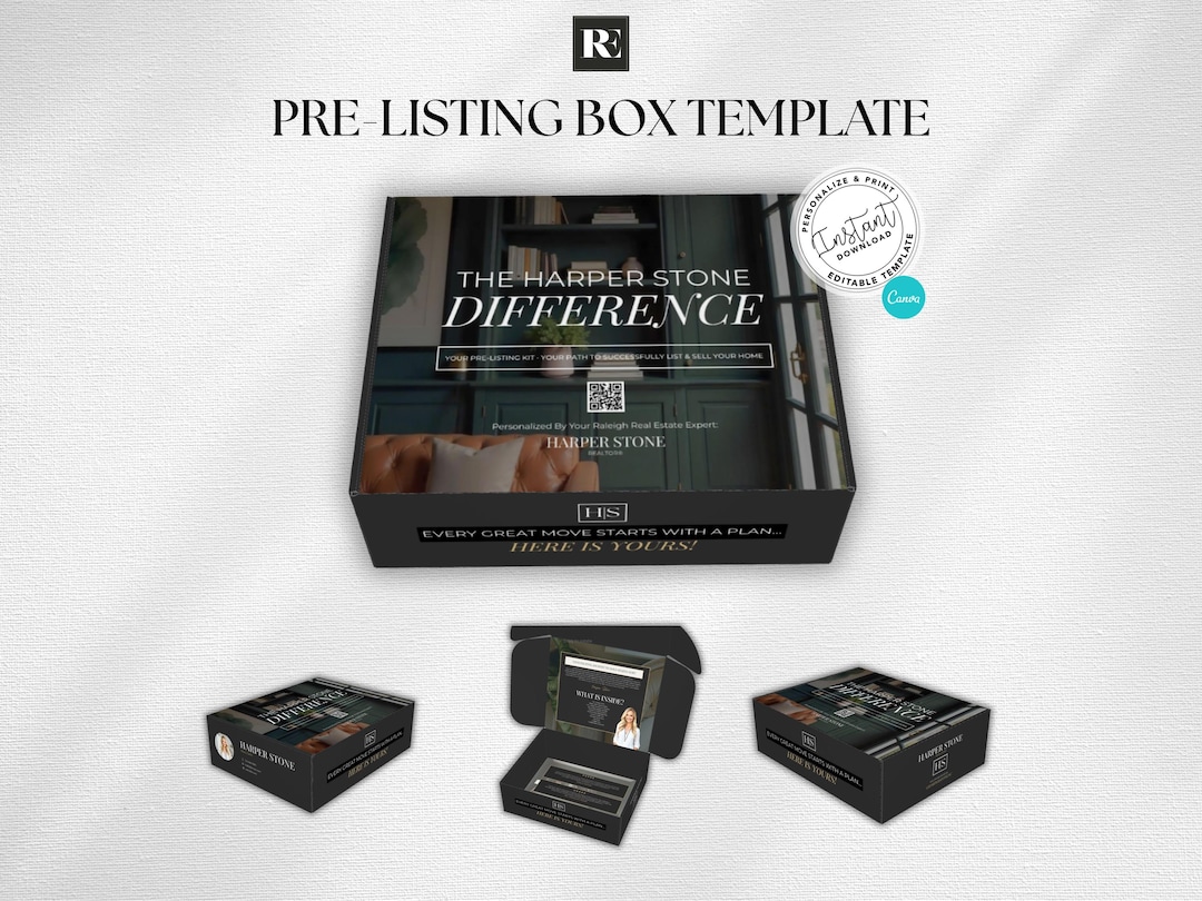 Pre-listing Kit Box Canva Template, Real Estate Marketing, Realtor ...