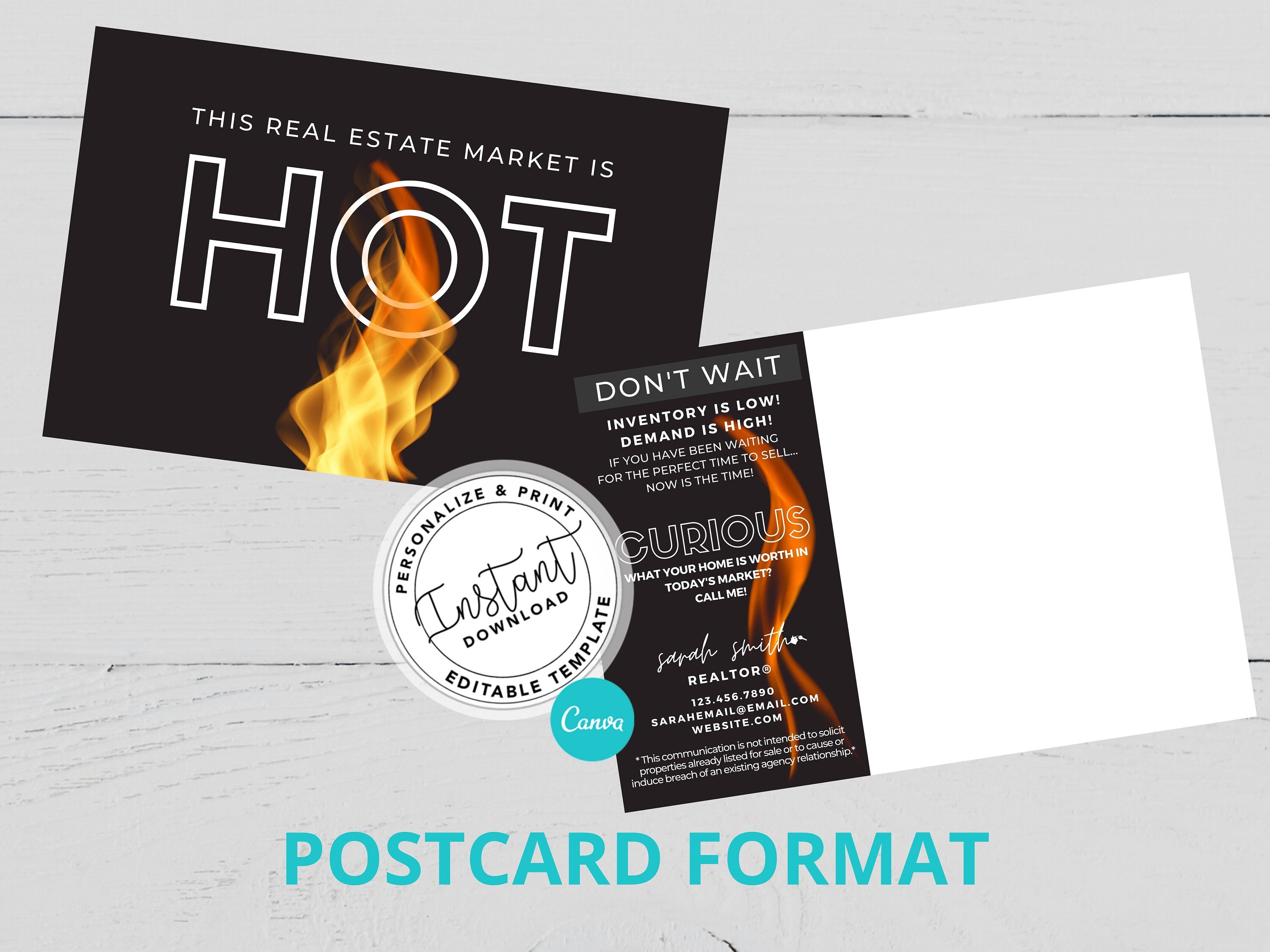 This Real Estate Market is Hot Card, Low Inventory Postcard, Real ...