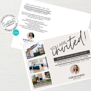 Open House Invite, Real Estate Marketing, Canva Template, Open House ...