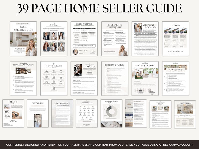 Real Estate Home Buyer & Seller Guide Bundle, Agent Settlement, Real ...