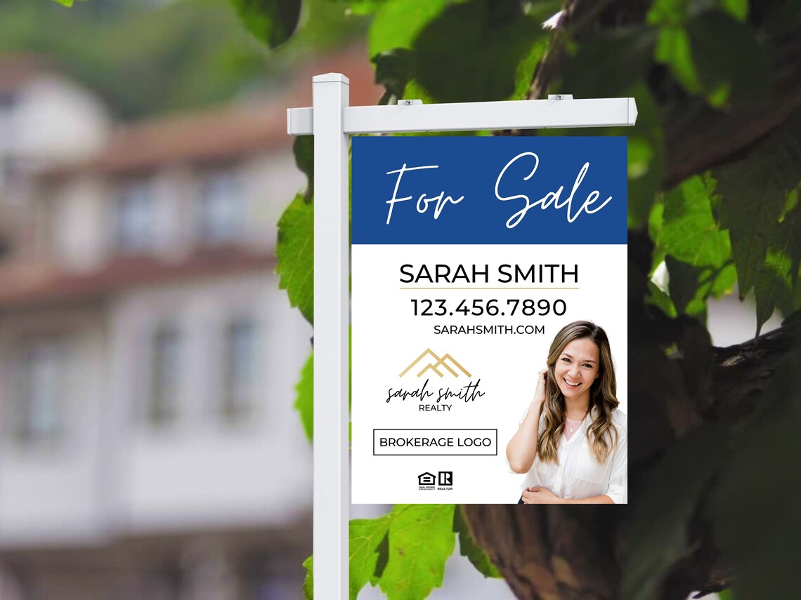 Real Estate Sign, Real Estate Listing Yard Sign, Custom for Sale, Agent ...