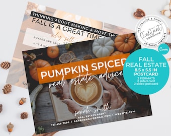 Fall Real Estate Recipe Postcard Autumn Real Estate - Etsy