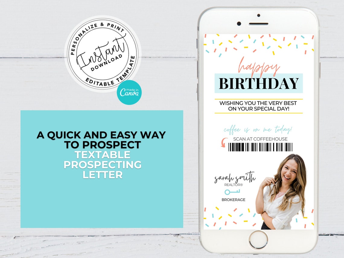 Real Estate Birthday Text Message, Happy Birthday Card, Real Estate ...