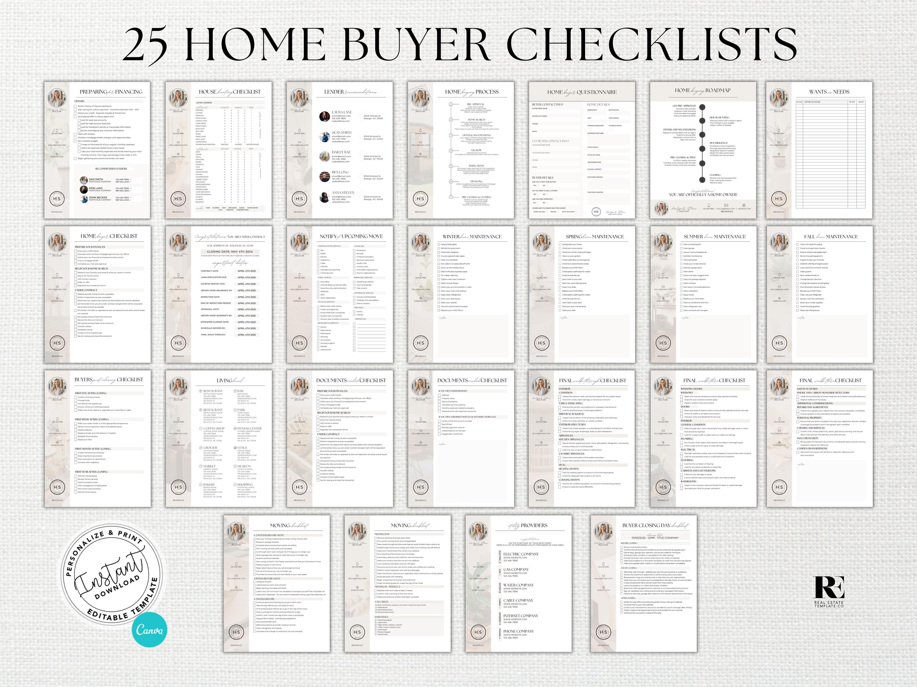 Seller Real Estate Checklist Bundle, Real Estate Marketing, Pre-listing ...