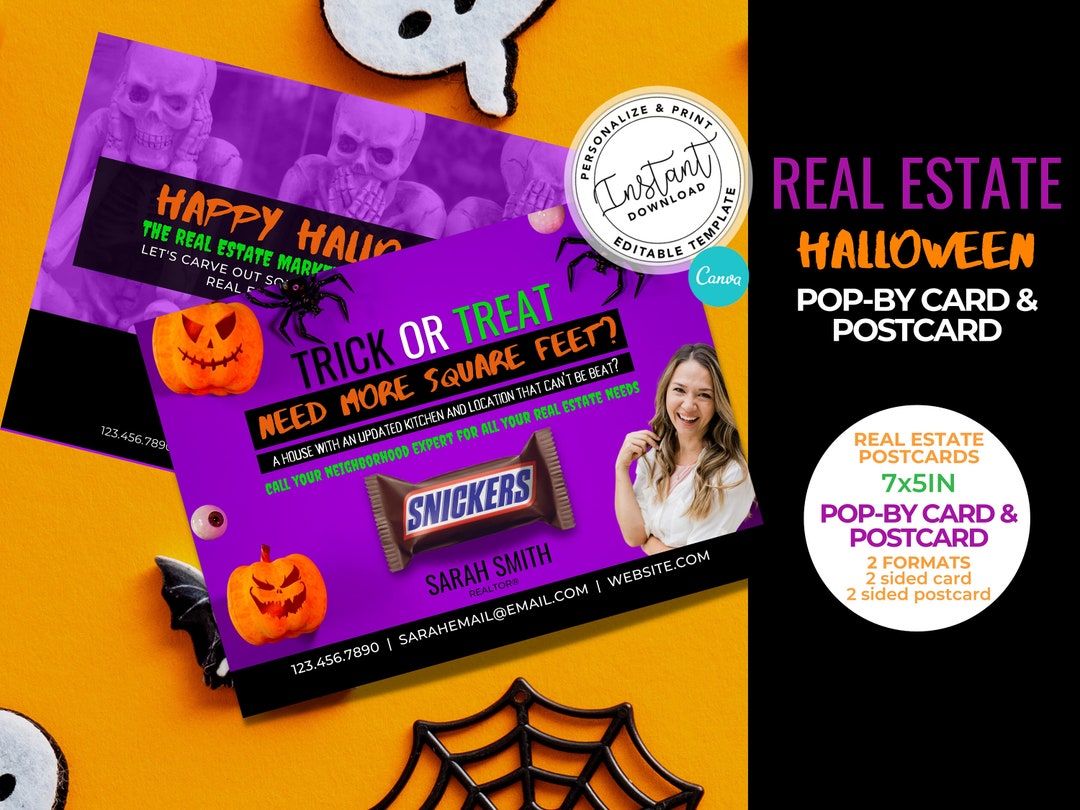 Real Estate Halloween Pop by Card, Realtor Halloween Trick or Treat ...