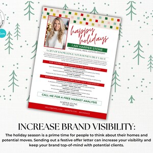 Real Estate Christmas Flyer: Agent Holiday Letter Canva Template - Etsy