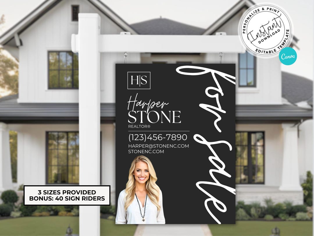 Luxury Real Estate Yard Sign Template, Free Sign Rider Designs ...