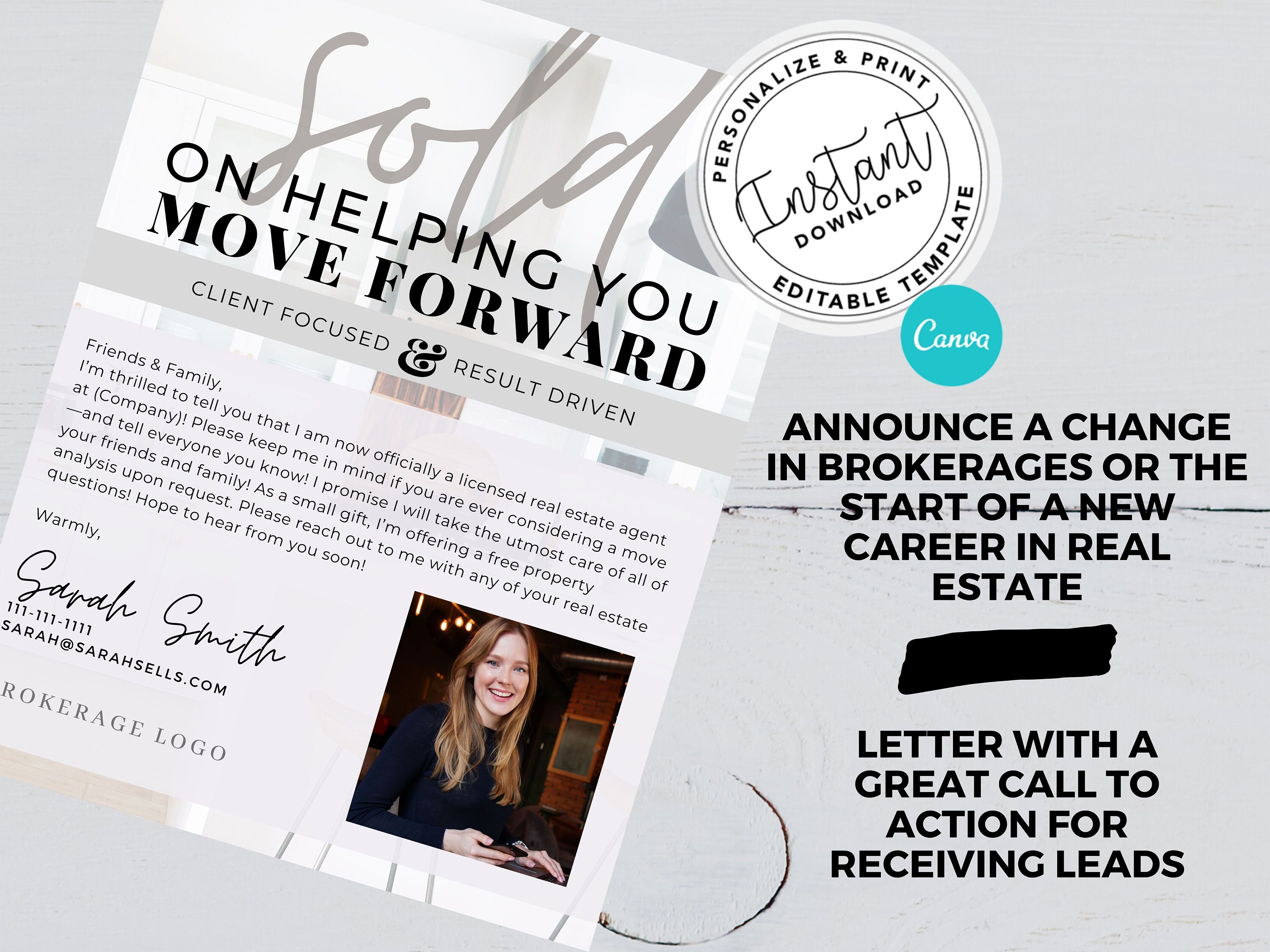 Real Estate New Agent Introduction Letter Template Real | Etsy