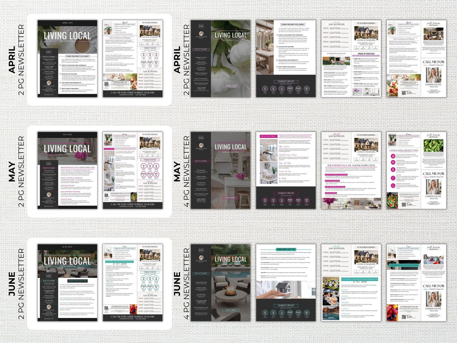 2025 Real Estate Newsletter Template Bundle, Canva Templates Bundle ...