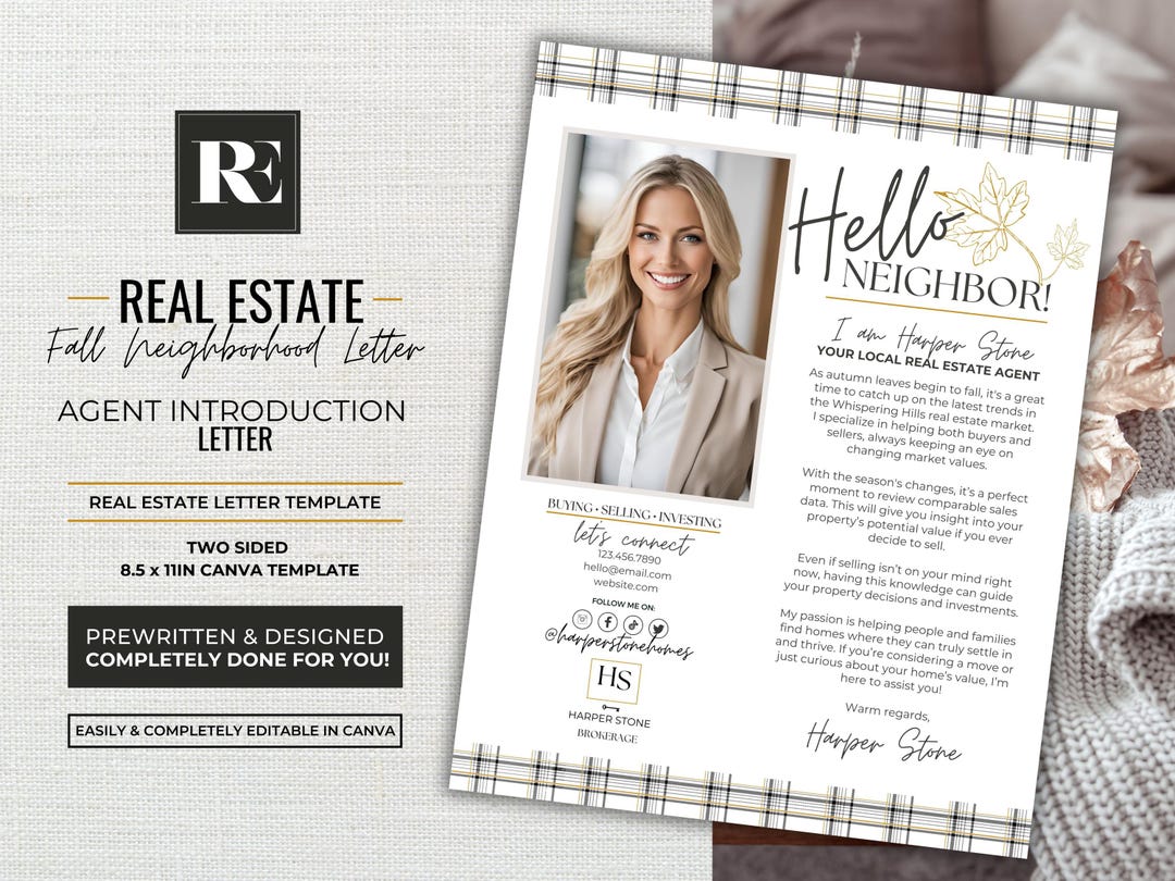 Fall Real Estate Introduction Letter, Real Estate Market Update, Hello ...