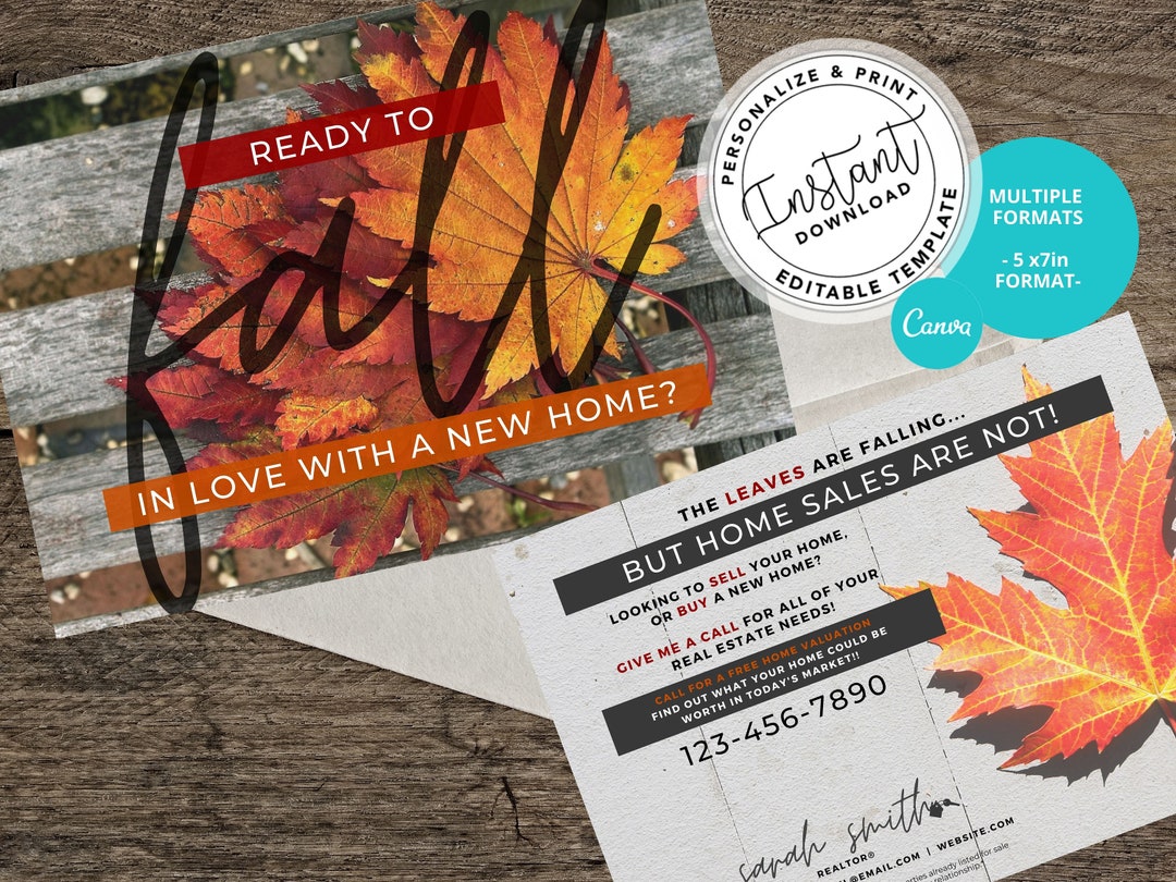 Real Estate Fall Postcards, Agent Autumn Card, Farming Card, Real ...