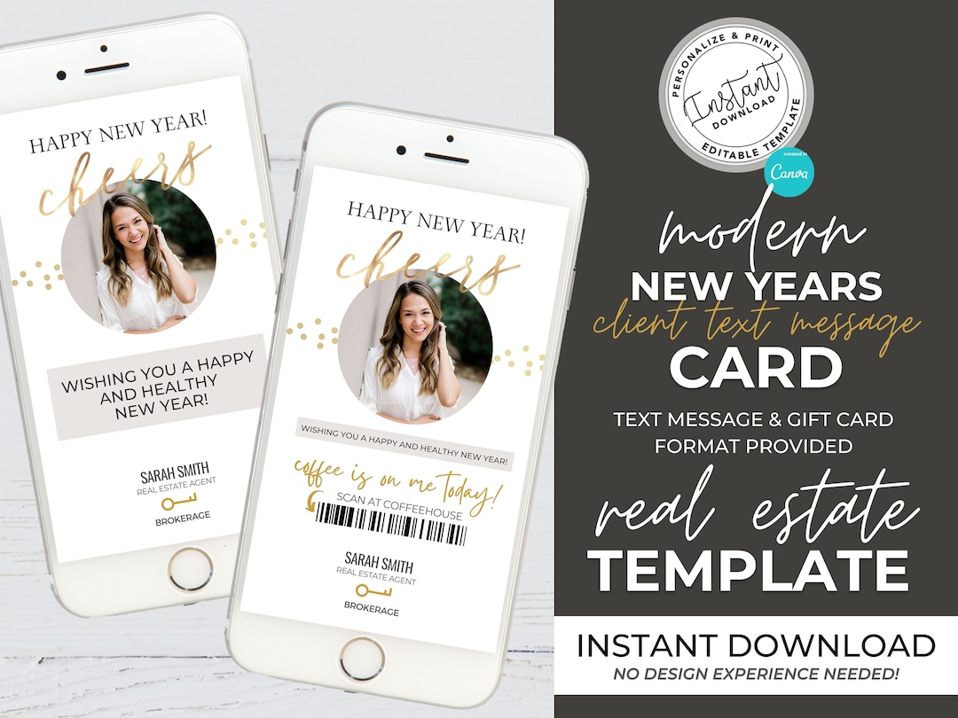 Real Estate Gift Card Text Message, New Year Text Message Card, Real ...