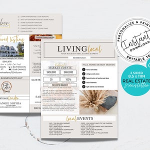 Real Estate Newsletter Template, Real Estate Marketing, Agent ...