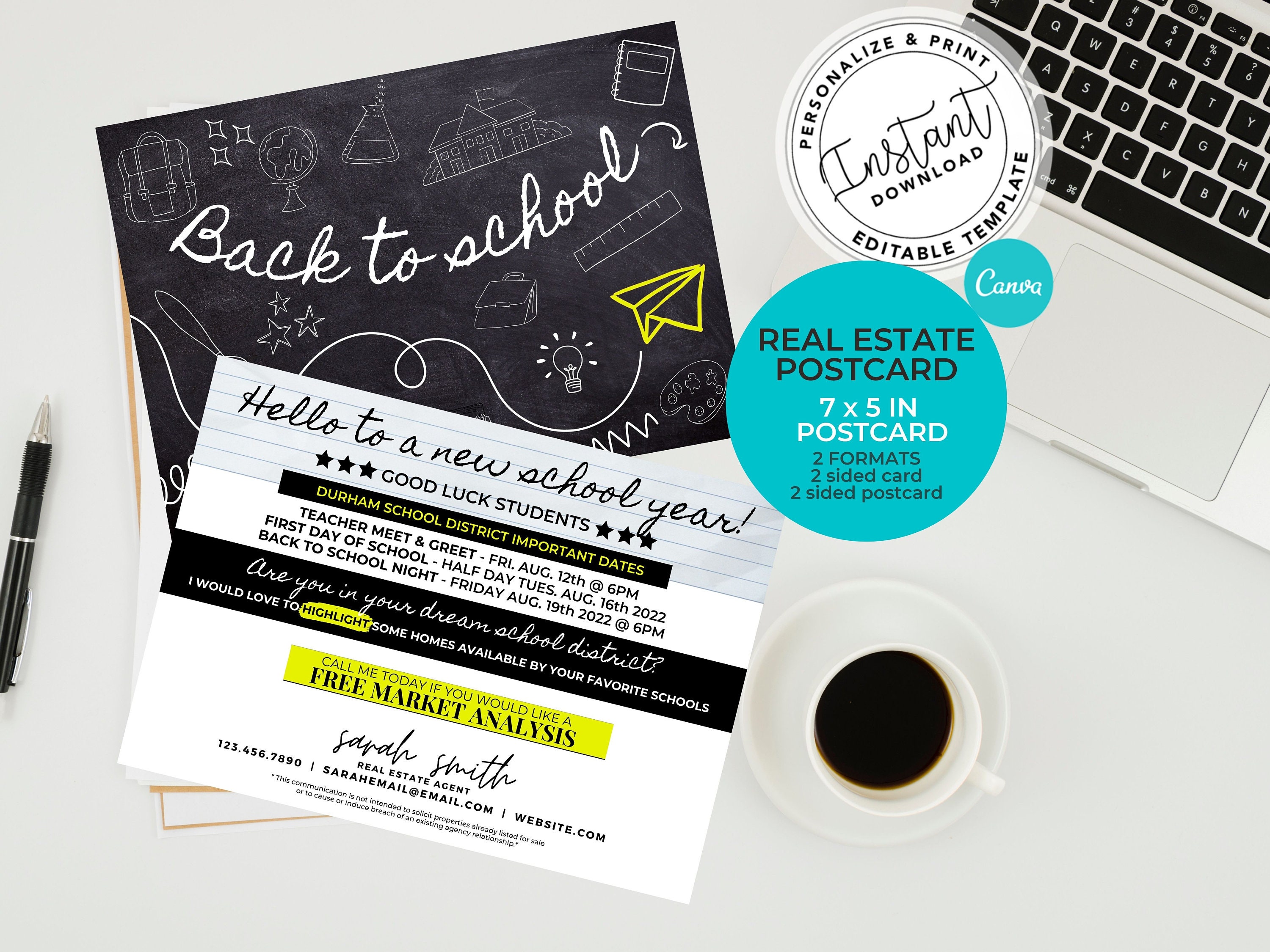 Real Estate Marketing, Real Estate Back to School Card, Modern Real ...