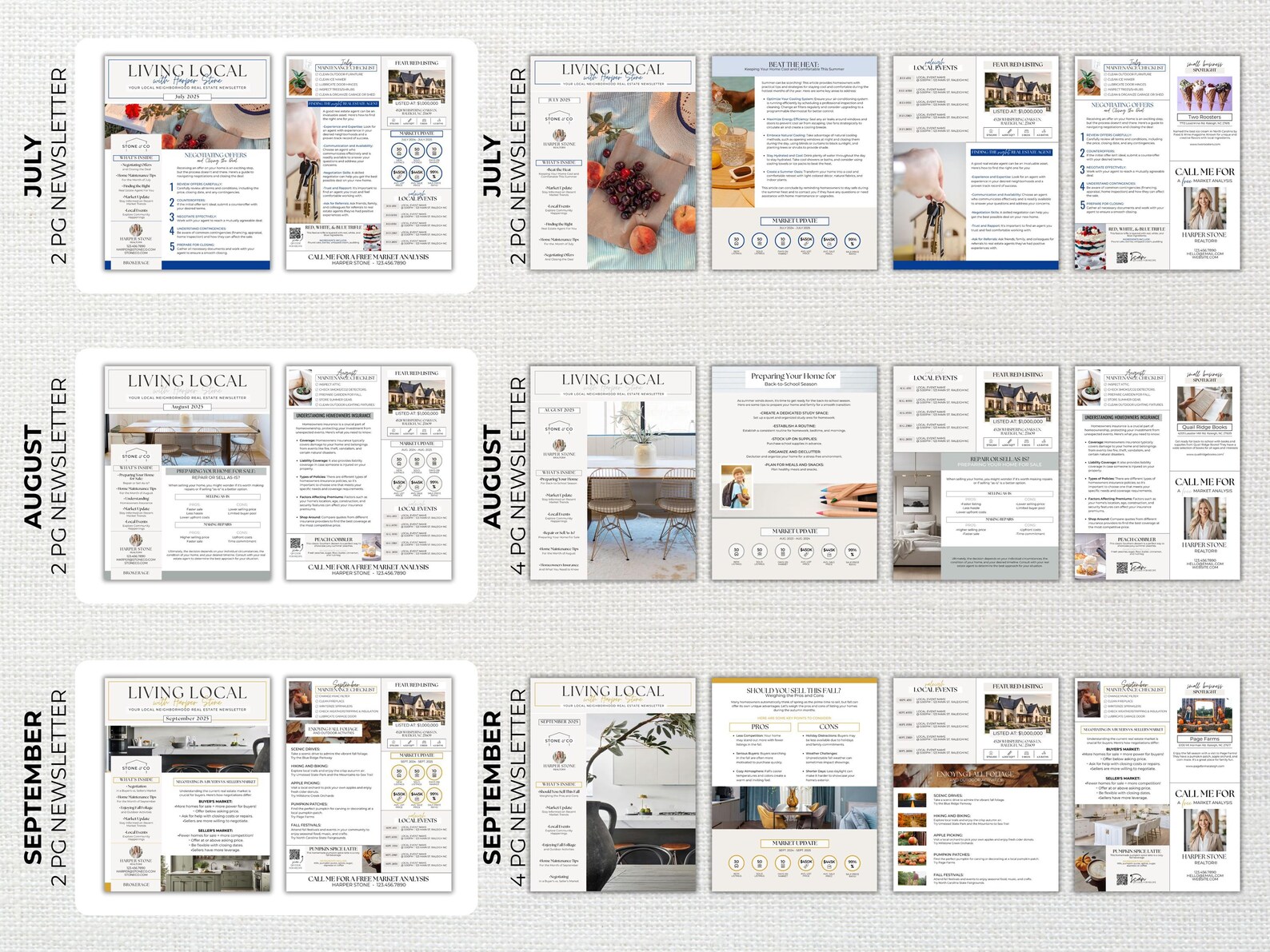 2025 Real Estate Newsletter Bundle, Full Year Newsletter Bundle, Canva ...