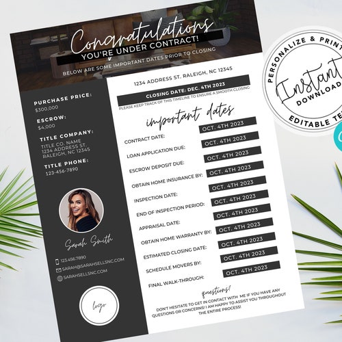 Modern Real Estate Under Contract Flyer Realtor Under - Etsy