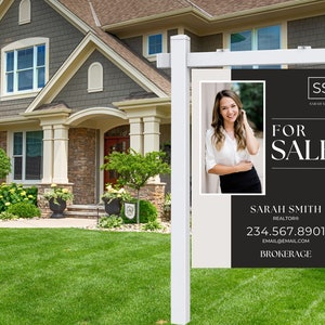 Real Estate Yard Sign, for Sale Yard Sign, Real Estate Marketing, Canva ...