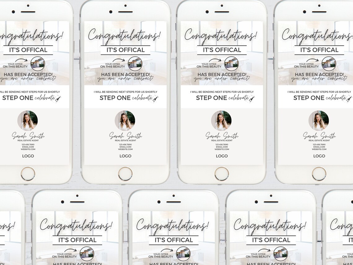 Digital Congrats Under Contract Card Real Estate Marketing - Etsy