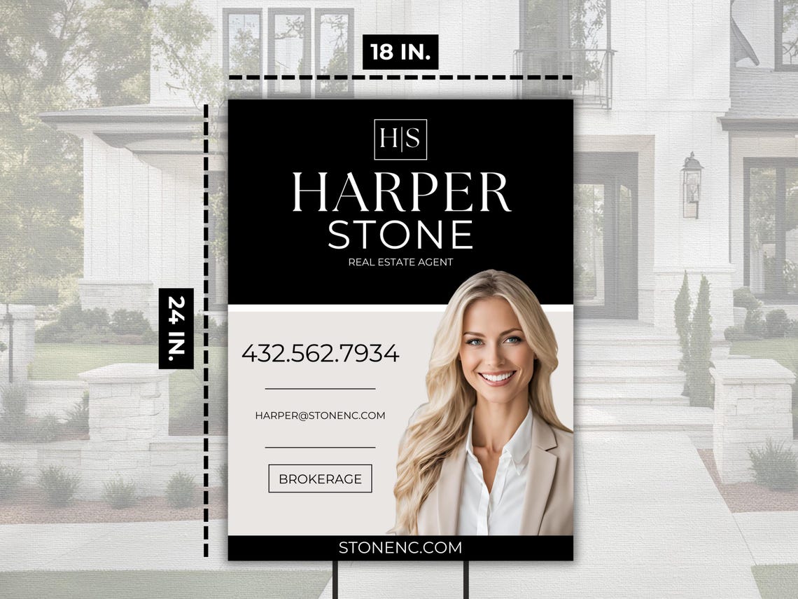 Real Estate Sign Bundle, Custom Sign, Modern Yard Signs, Open House ...