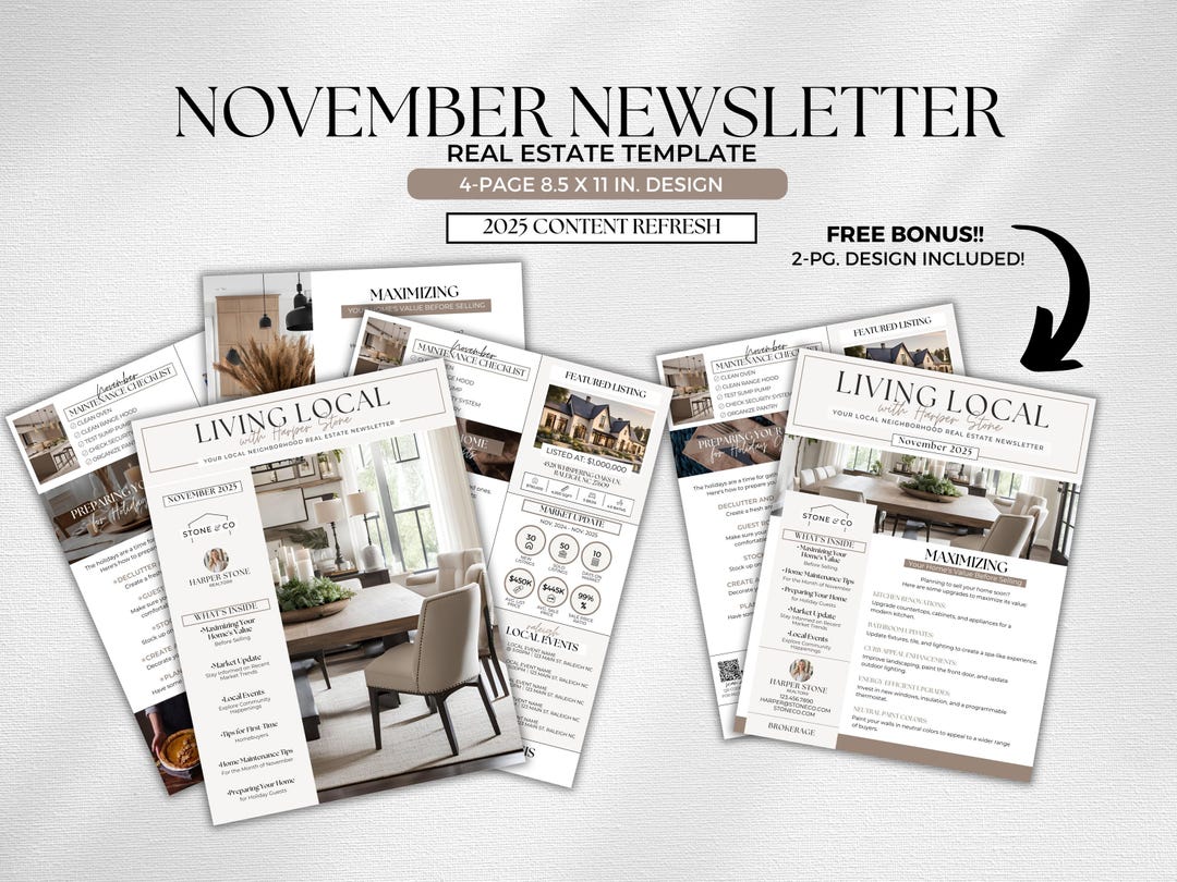 November 2025 Real Estate Newsletter Template | Autumn Realtor Email ...