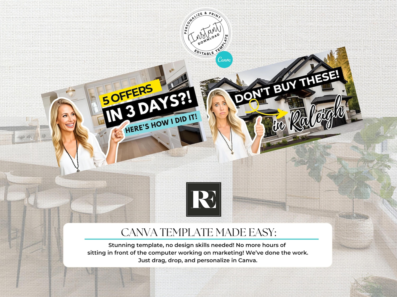 Real Estate Youtube Thumbnail Templates Canva | 30 Editable Thumbnails ...