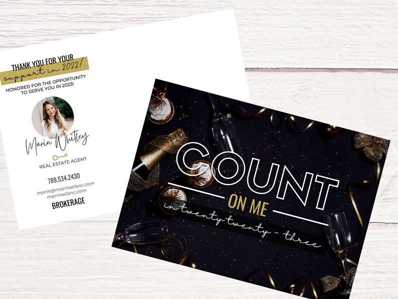 Business New Year Card Editable New Years Card Canva New - Etsy