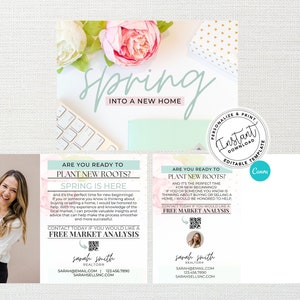 Real Estate Marketing, Real Estate Spring Postcard, Canva Template ...