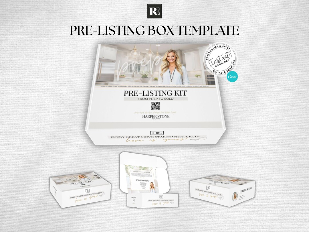 Pre-listing Kit Box Canva Template, Real Estate Marketing, Realtor ...