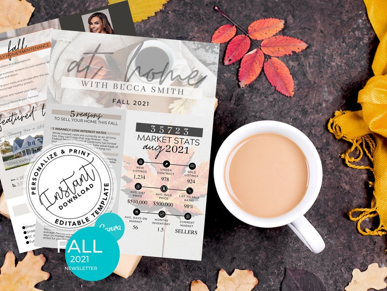 Fall Newsletter for Agents Real Estate Marketing Real Estate - Etsy
