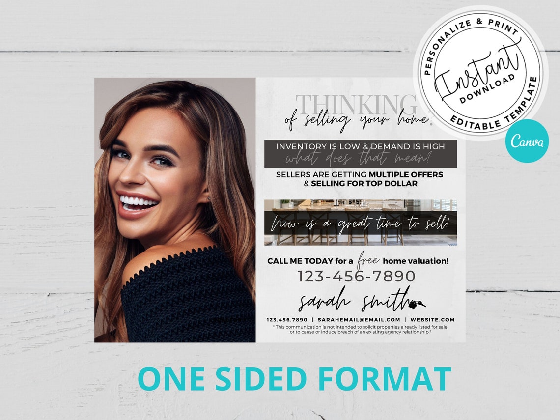 Real Estate Postcard Agent Thinking of Selling Real Estate - Etsy