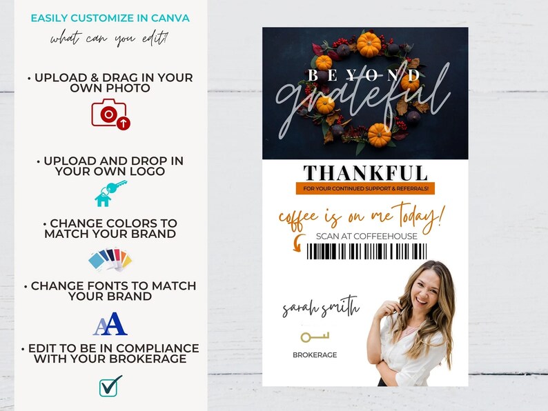 Real Estate Gift Card Text Message Thanksgiving Text Message - Etsy