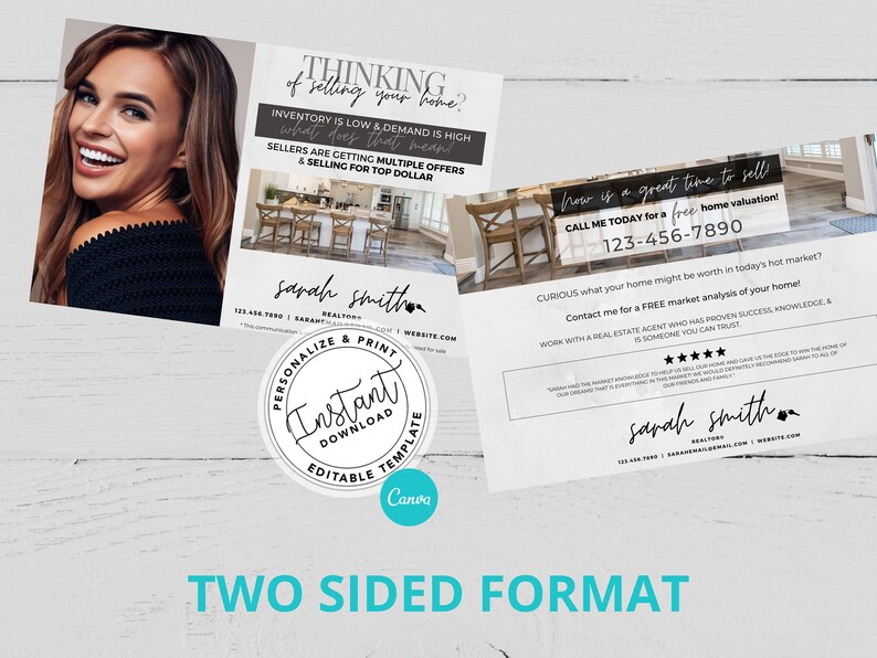 Real Estate Postcard Agent Thinking of Selling Real Estate - Etsy