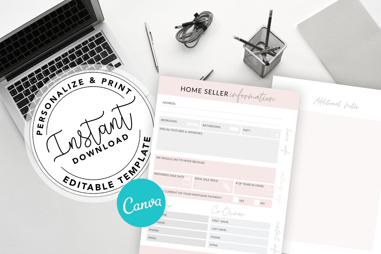 Real Estate Home Seller Workbook Seller Questionnaire Real | Etsy